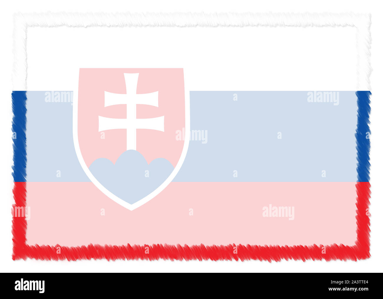 Border made with Slovakia national flag. Brush stroke frame. Template ...