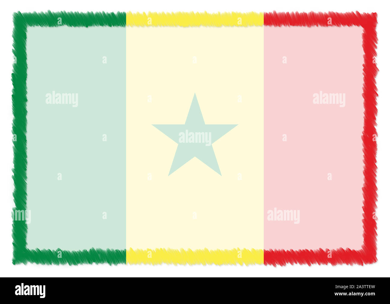 Border made with Senegal national flag. Brush stroke frame. Template ...