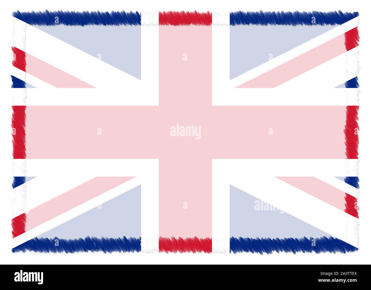 Border made with United Kingdom national flag. Brush stroke frame ...