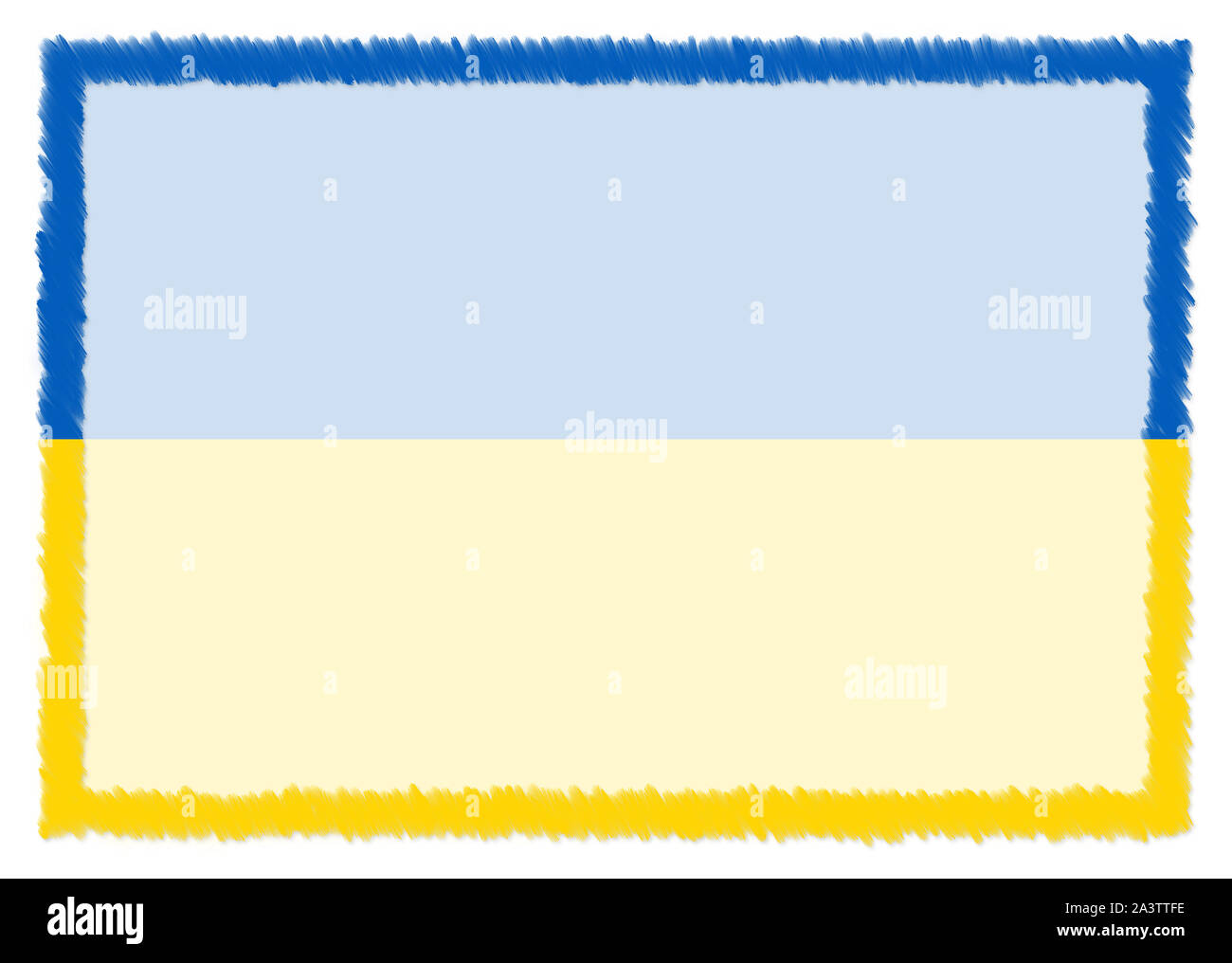 Border made with Ukraine national flag. Brush stroke frame. Template ...