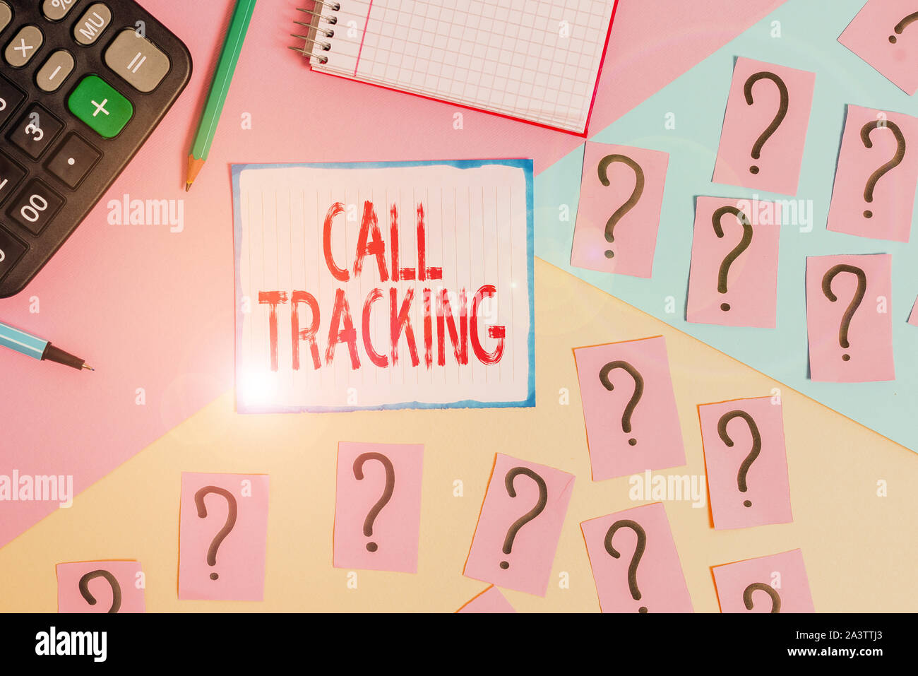 Writing note showing Call Tracking. Business concept for Organic search ...