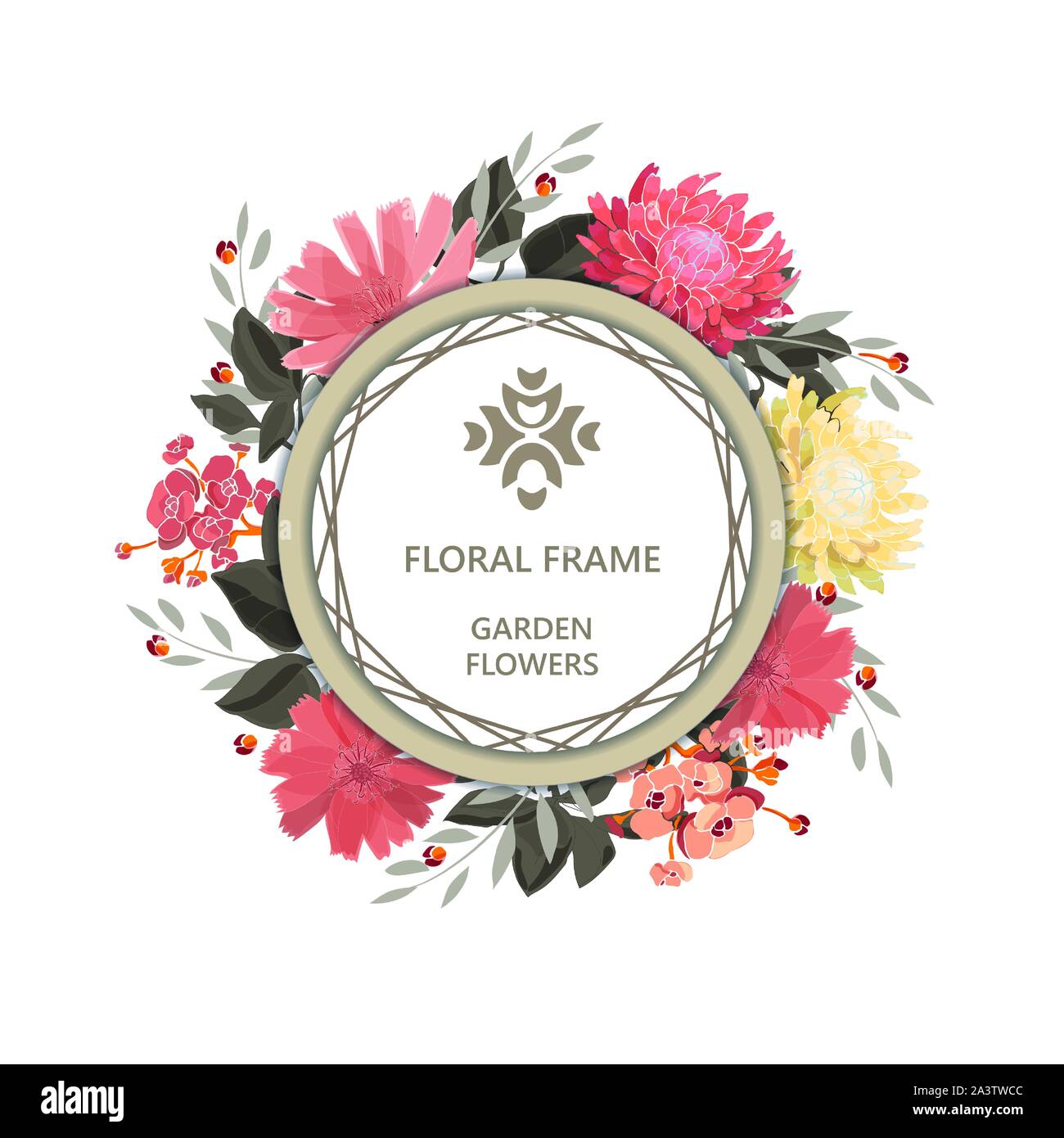 Frame rose hydrangea flowers Cut Out Stock Images & Pictures - Alamy