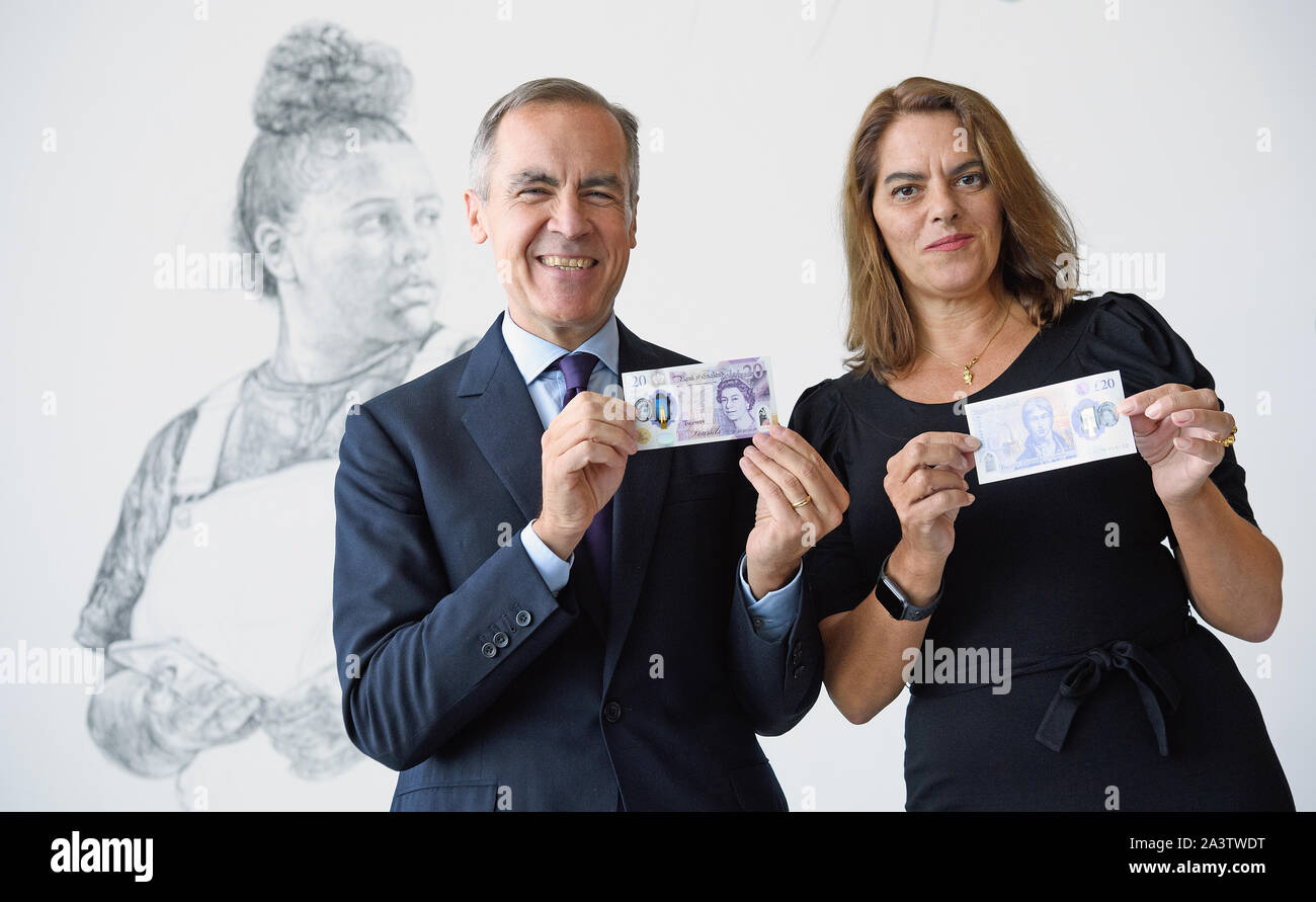 Governor of the Bank of England Mark Carney and artist Tracey Emin ...