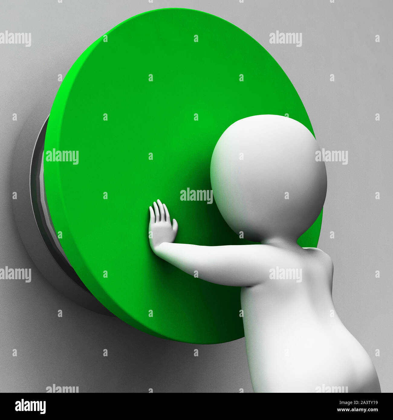 Push button used to start the technical system or remote power. An ...