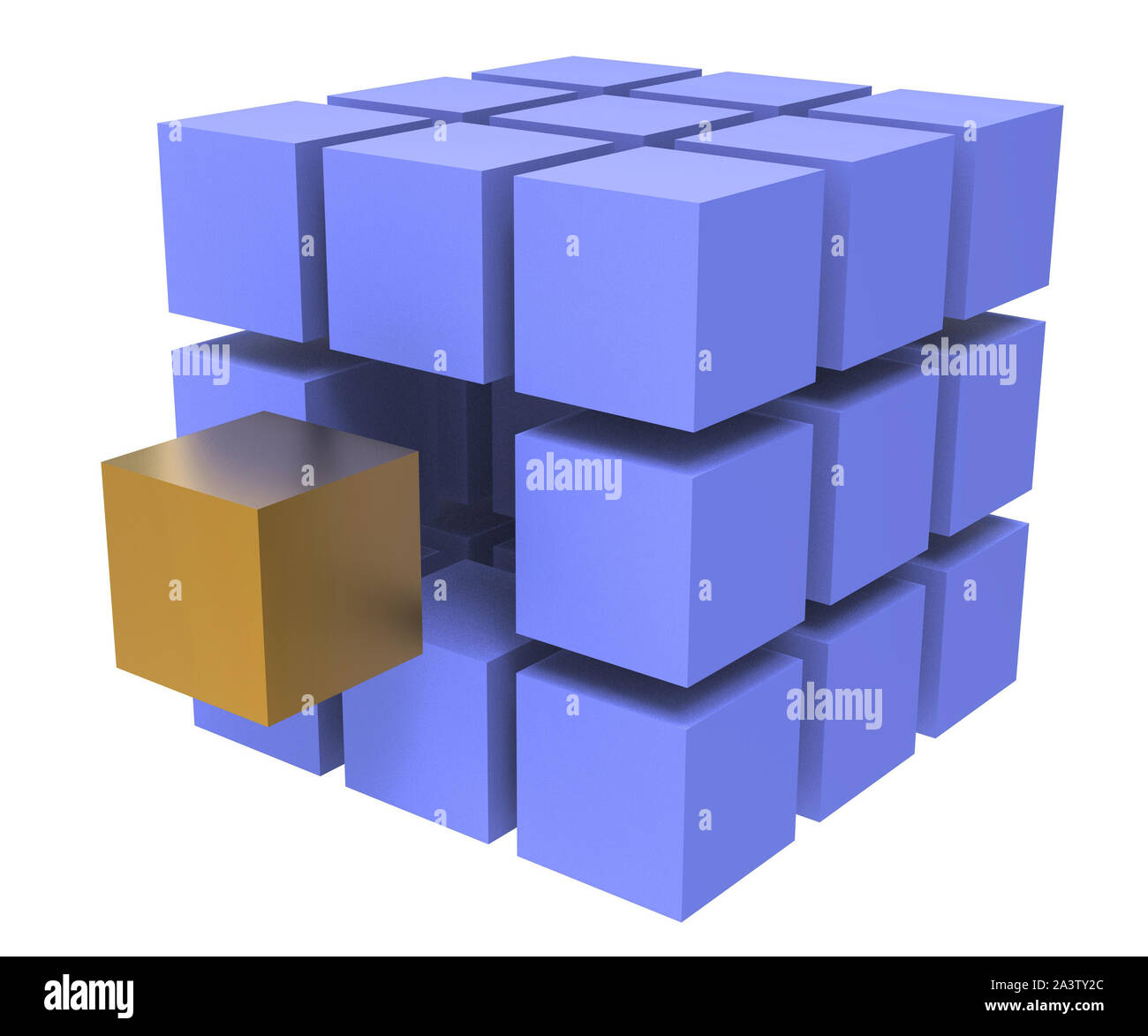 Alone in a crowd depicted by odd block out. Introvert or unconventional ...