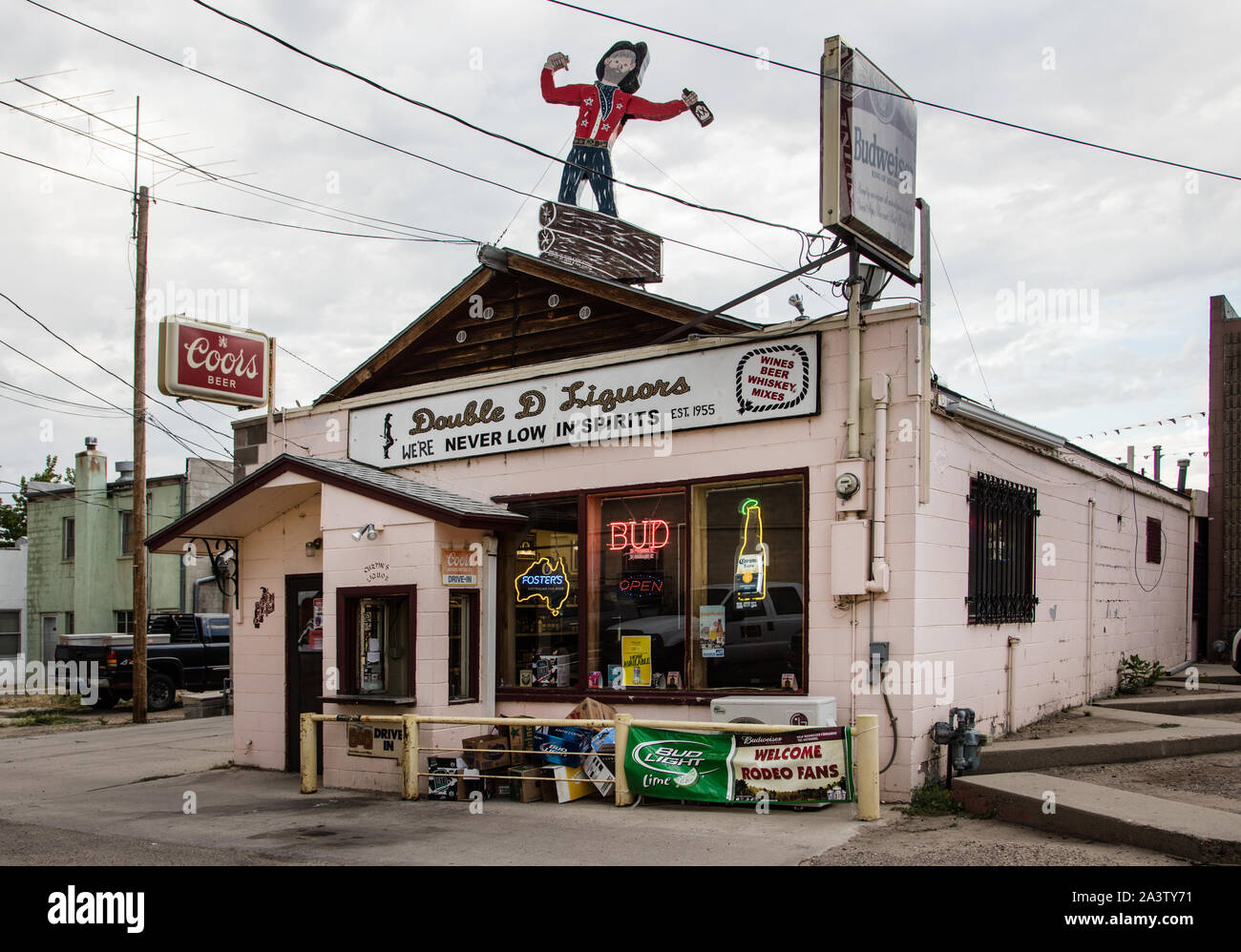 The never low in spirits Double D liquor store in Douglas, Wyoming ...