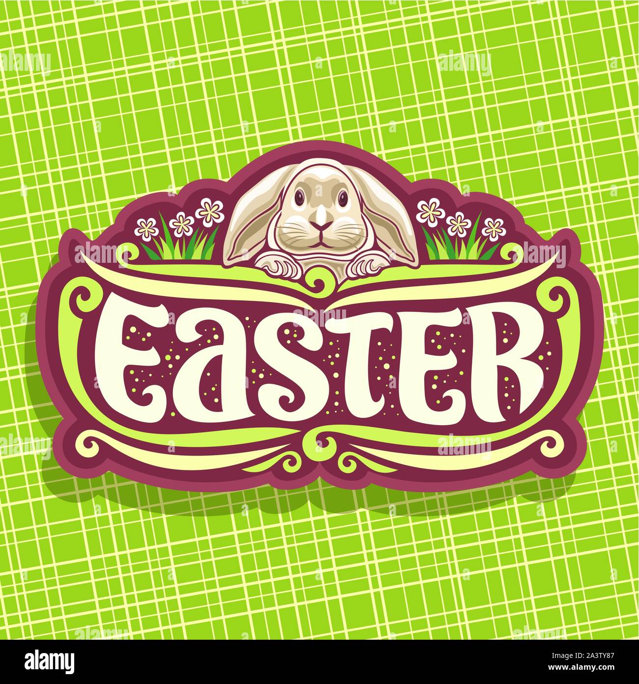 Vector logo for Easter holiday, original handwritten brush typeface for ...