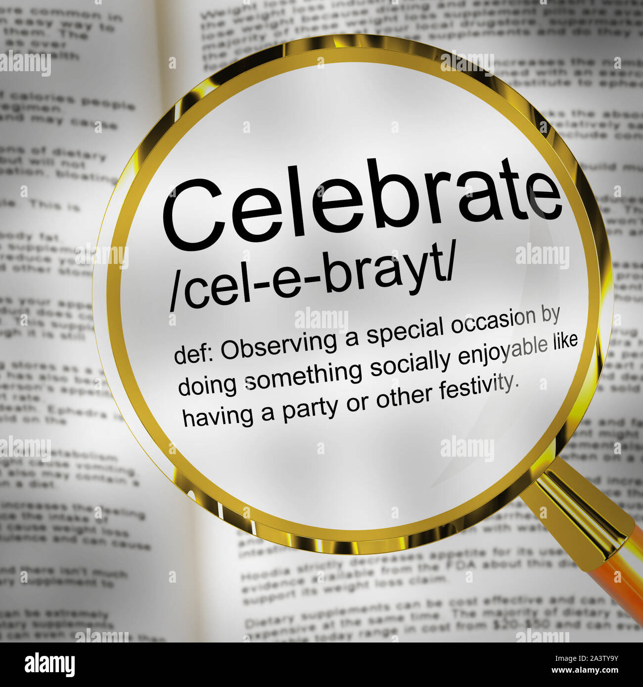 Celebrate definition concept icon means rejoicing or joy. To ...