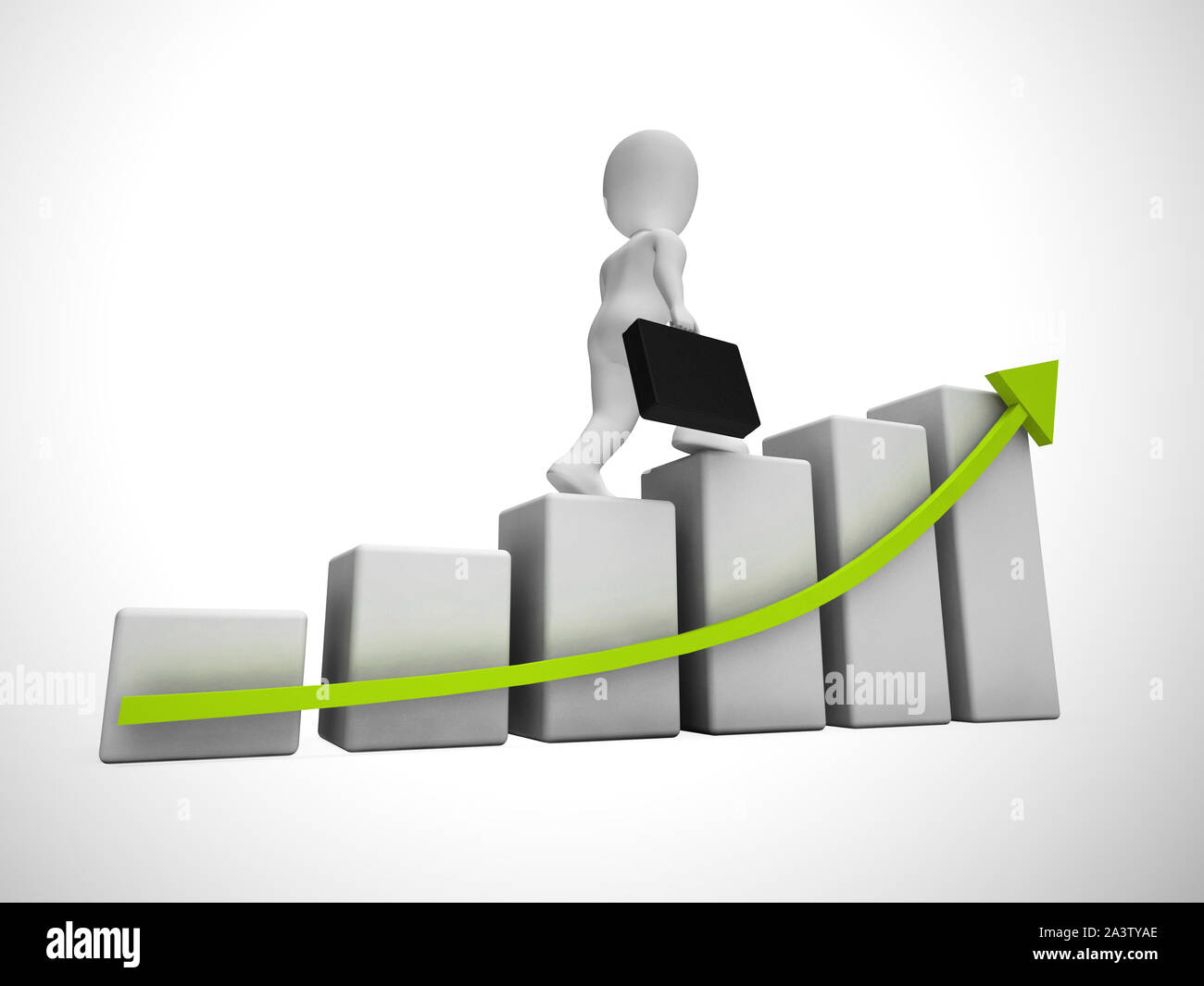 Graph going upwards means success and increased profits. Business ...
