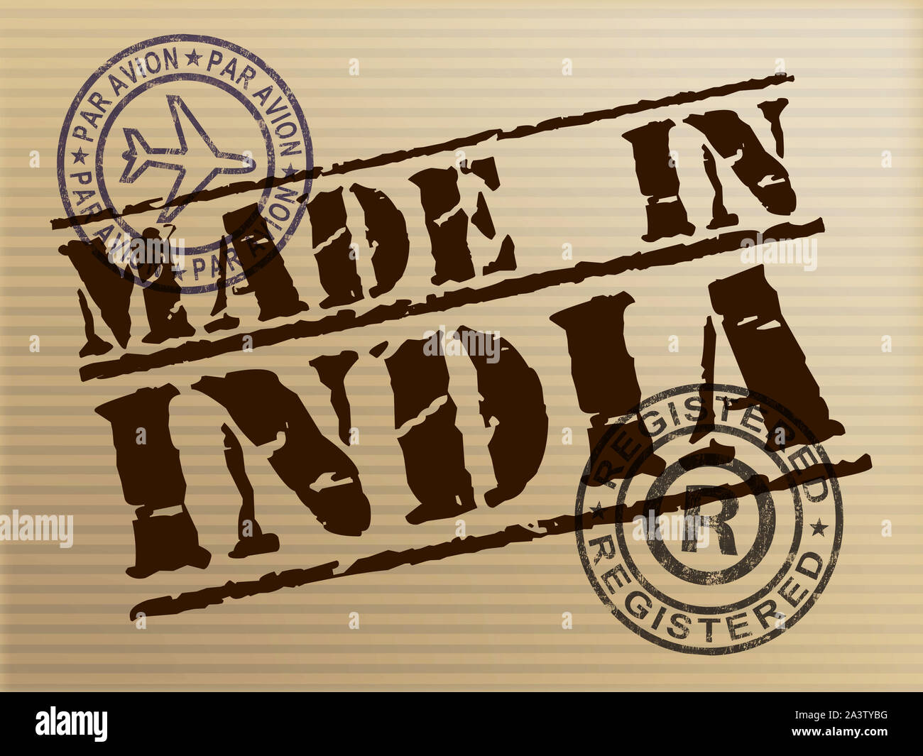 Made in India stamp shows Indian products produced or fabricated in ...