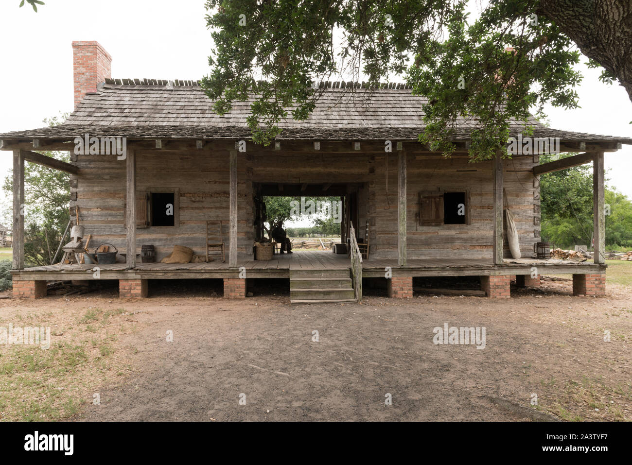 The stock-farm house at the George Ranch Historical Park, a 20,000-acre ...