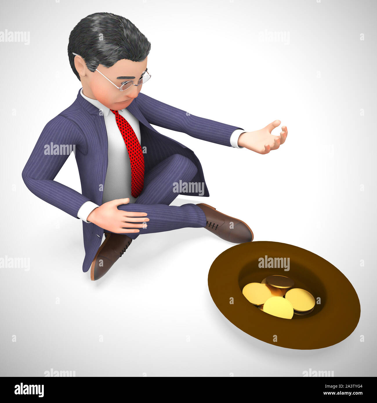 Beggar begging for money due to homelessness and hunger. On the street ...