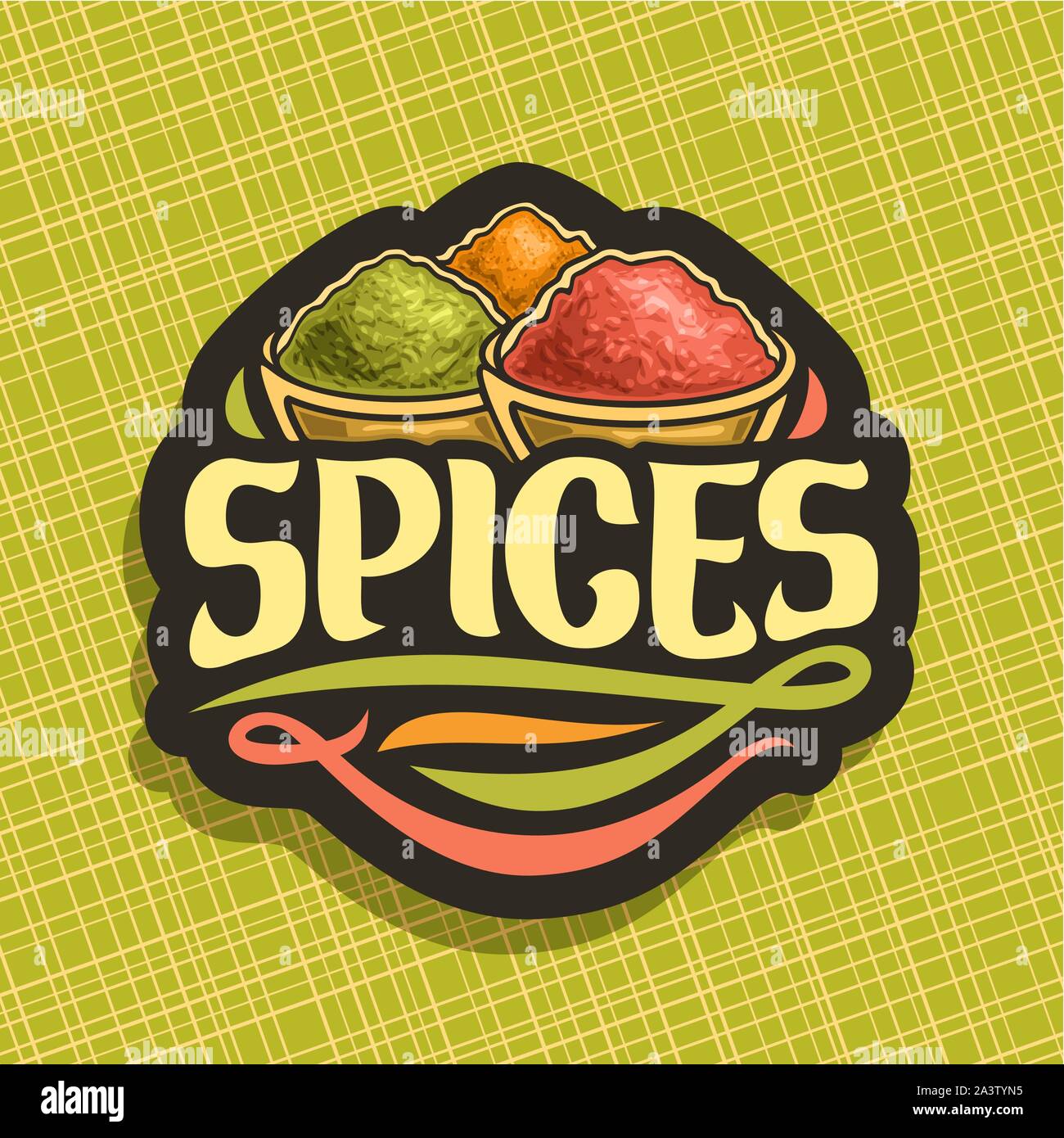 Curry powder label Stock Vector Images - Alamy