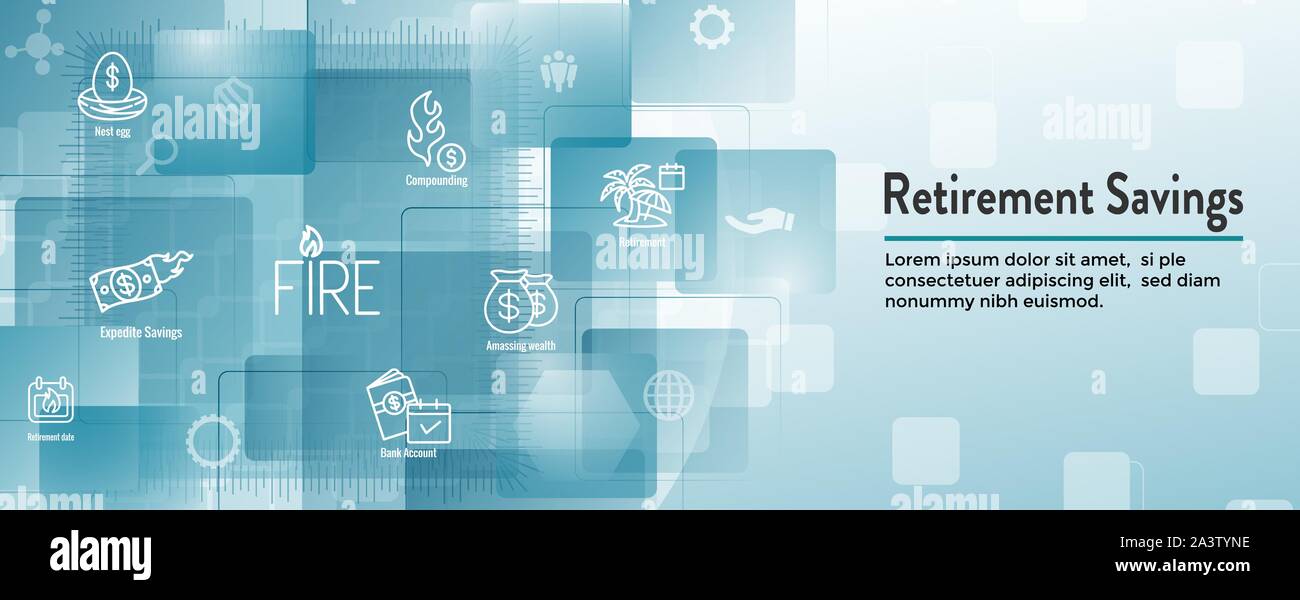 Retirement Savings Icon Set as well as Web Header Banner Stock Vector ...