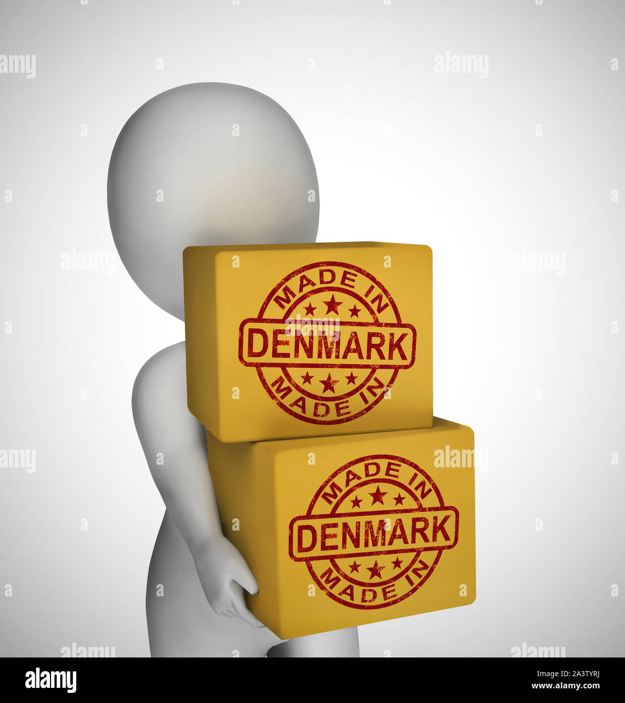 Made in Denmark stamp shows Danish products produced or fabricated ...