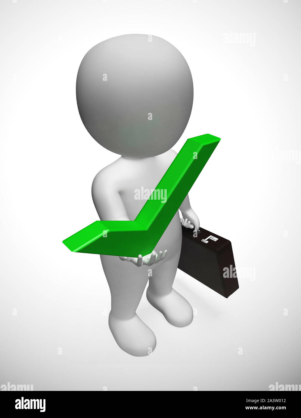 Check mark concept icon and businessman means approval. A positive ...