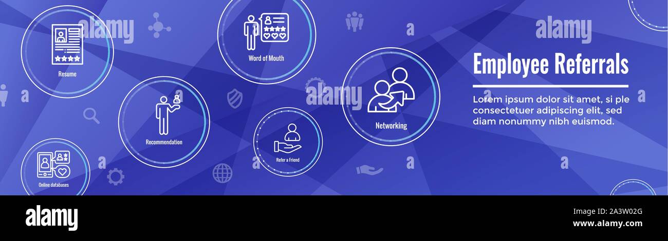 Employee Referrals Icon Set w Web Header Banner Stock Vector Image ...