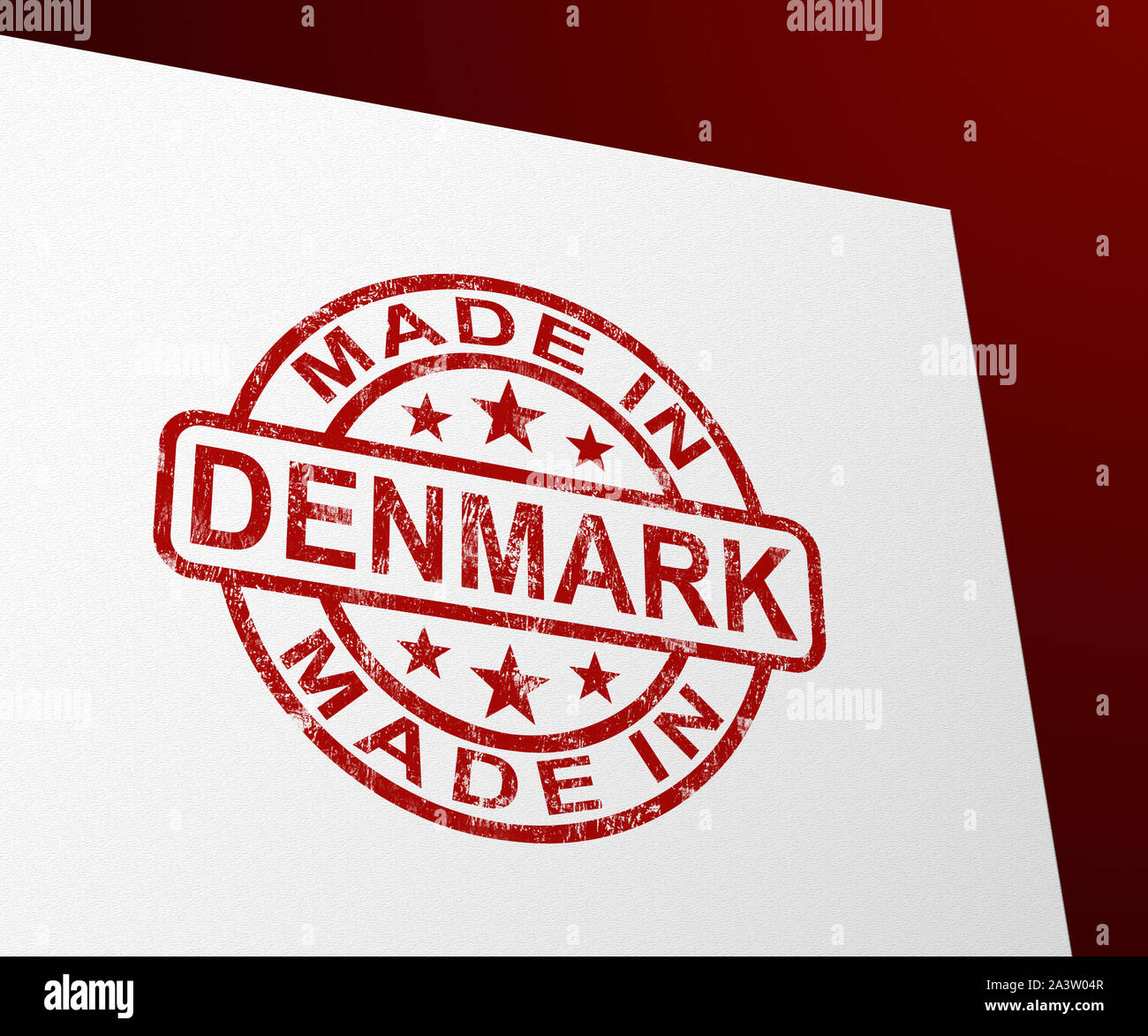 Made in Denmark stamp shows Danish products produced or fabricated ...