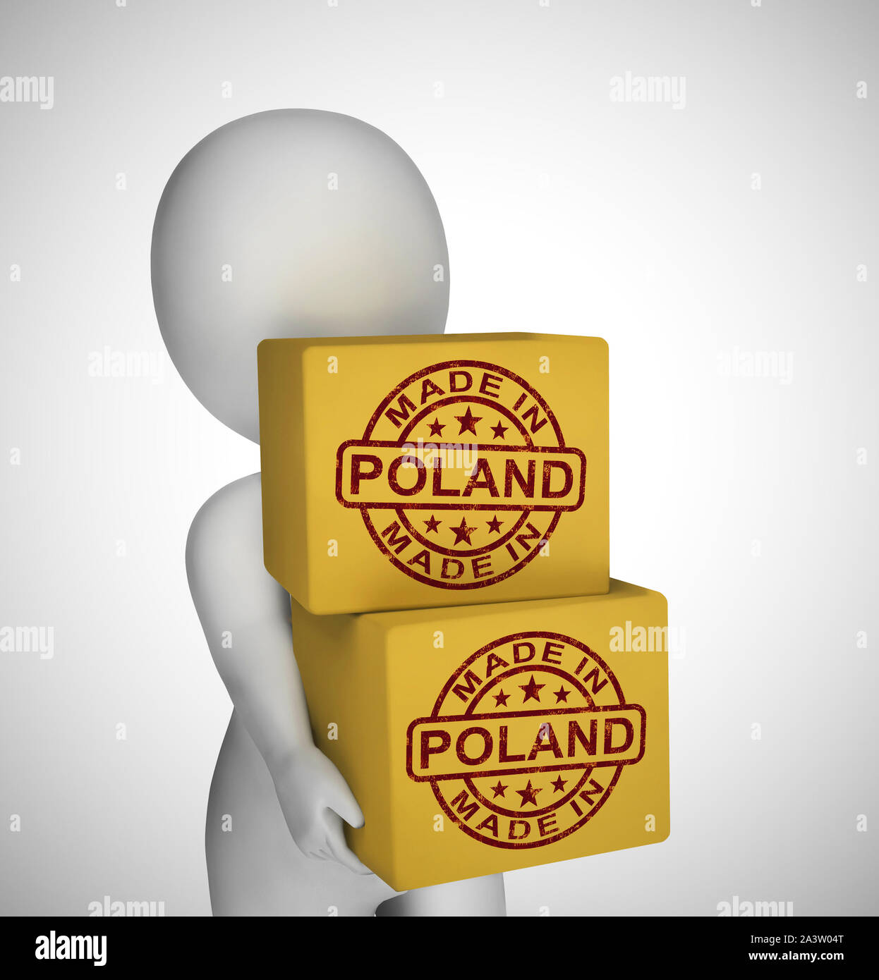 Made in Poland stamp shows Polish products produced or fabricated ...