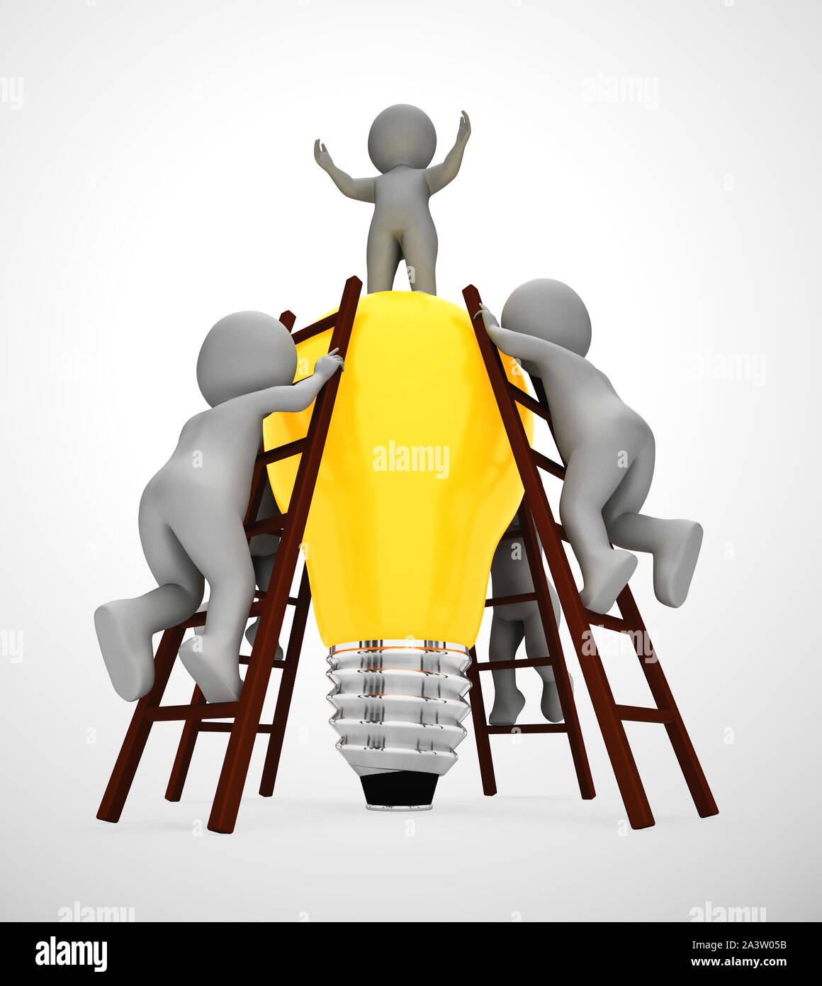 Ideas and inspiration concept depicted by a light bulb. Brainstorming ...