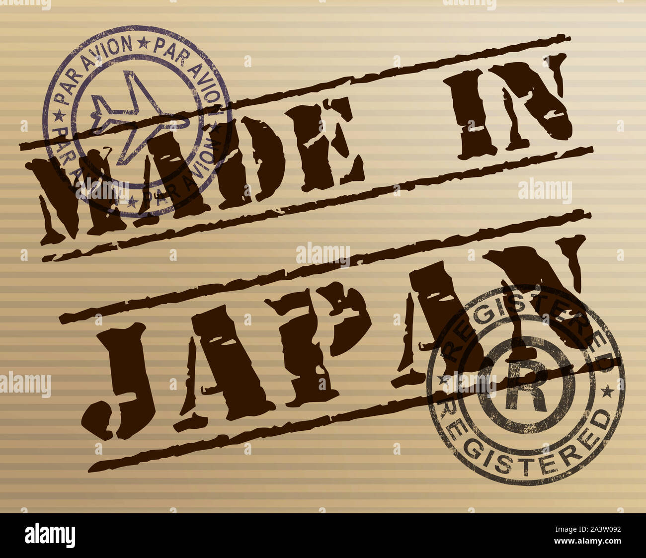 Made in Japan stamp shows Japanese products produced or fabricated in ...