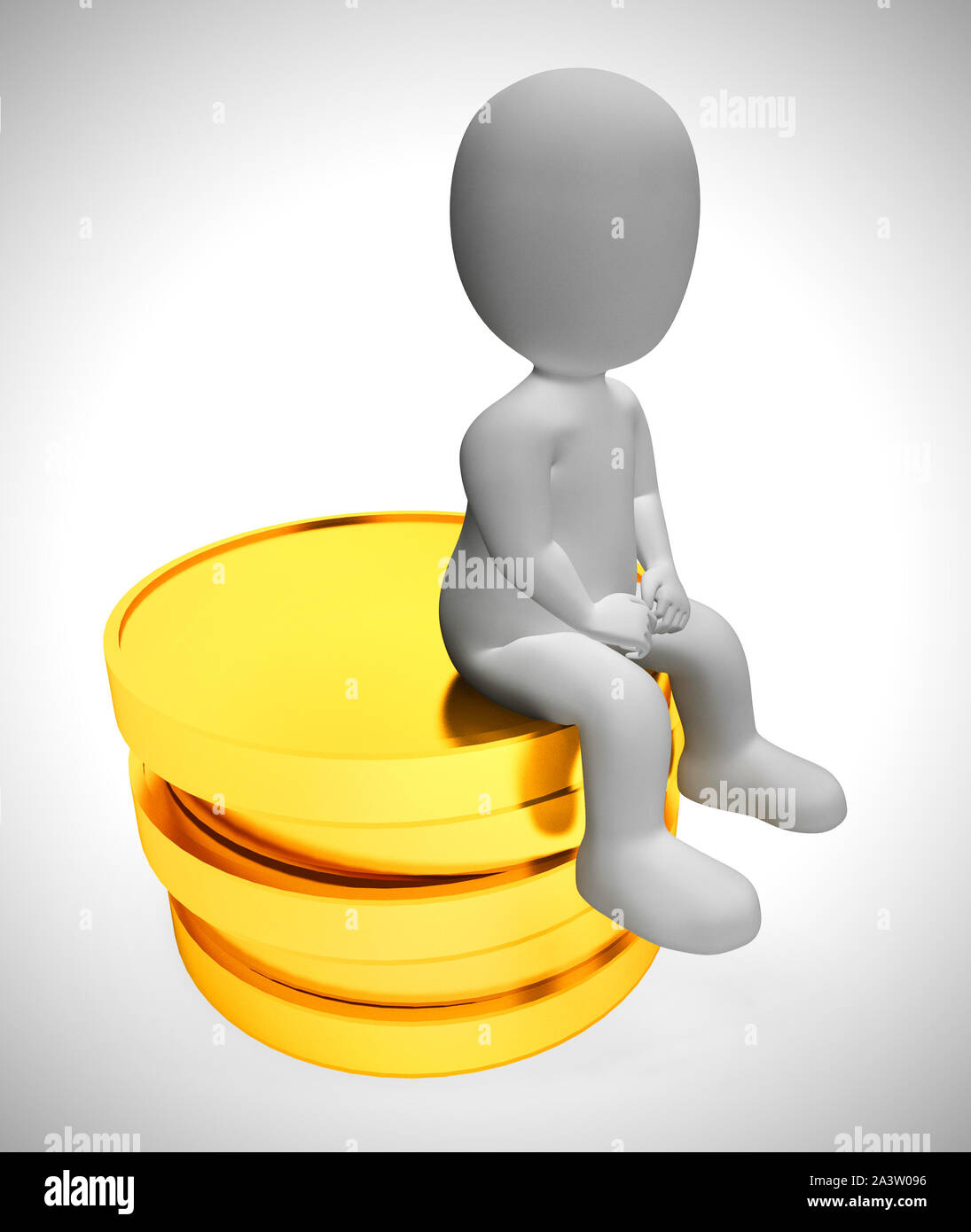 Gold coins in a stack depict wealth and ready money. A reserved fund of ...