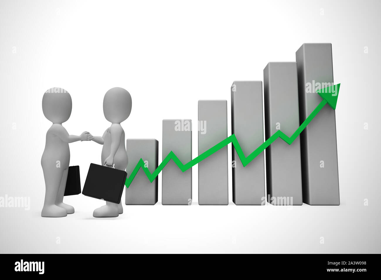 Graph going upwards means success and increased profits. Business ...