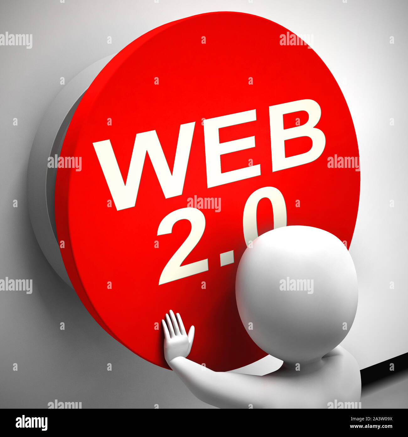 Web 2.0 concept icon means connected to the World Wide Web. Broadband ...