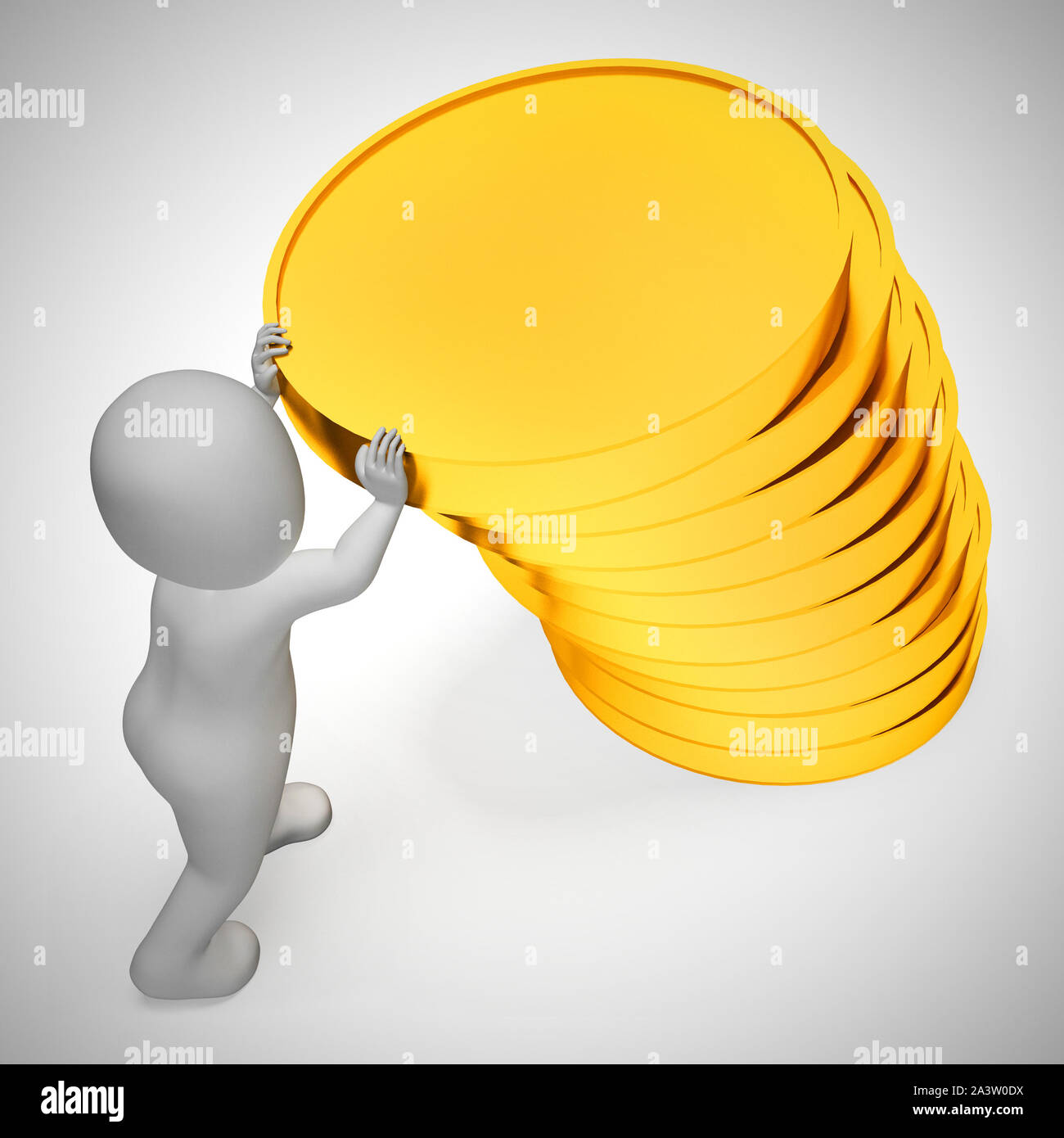 Gold coins in a stack depict wealth and ready money. A reserved fund of ...