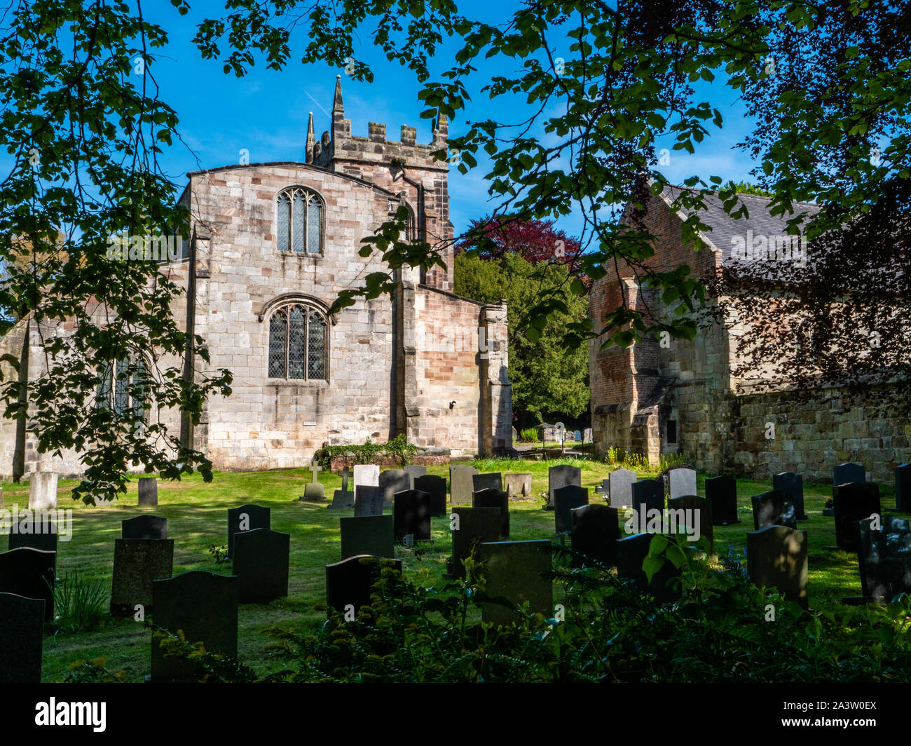 Church of St Mary and St Barlock at Norbury Manor in Derbyshire UK ...
