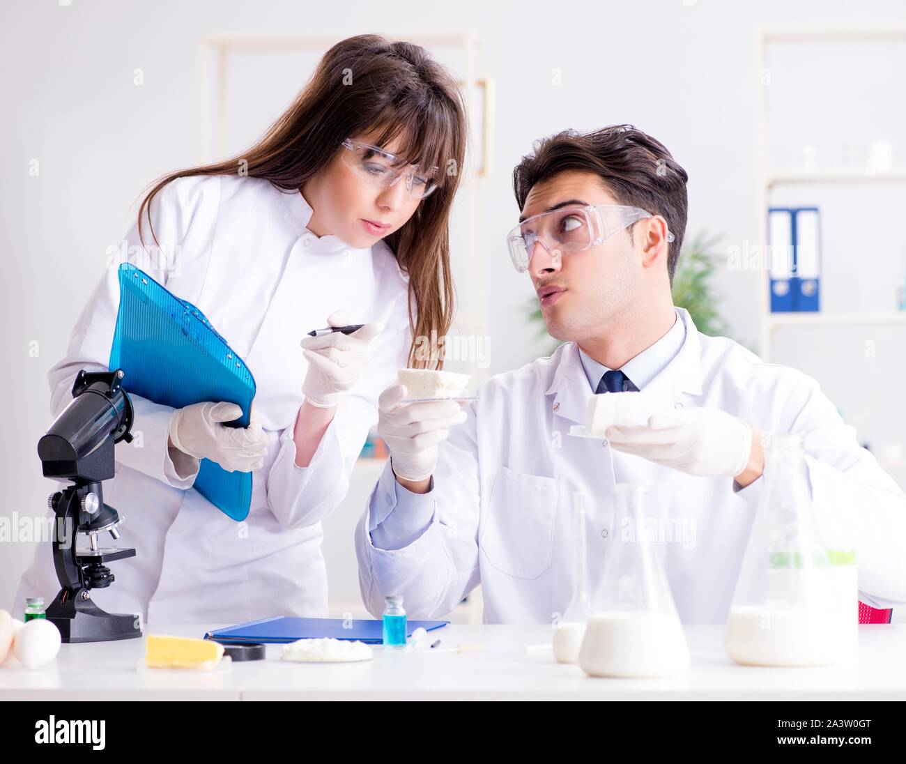 The two lab doctor testing food products Stock Photo - Alamy