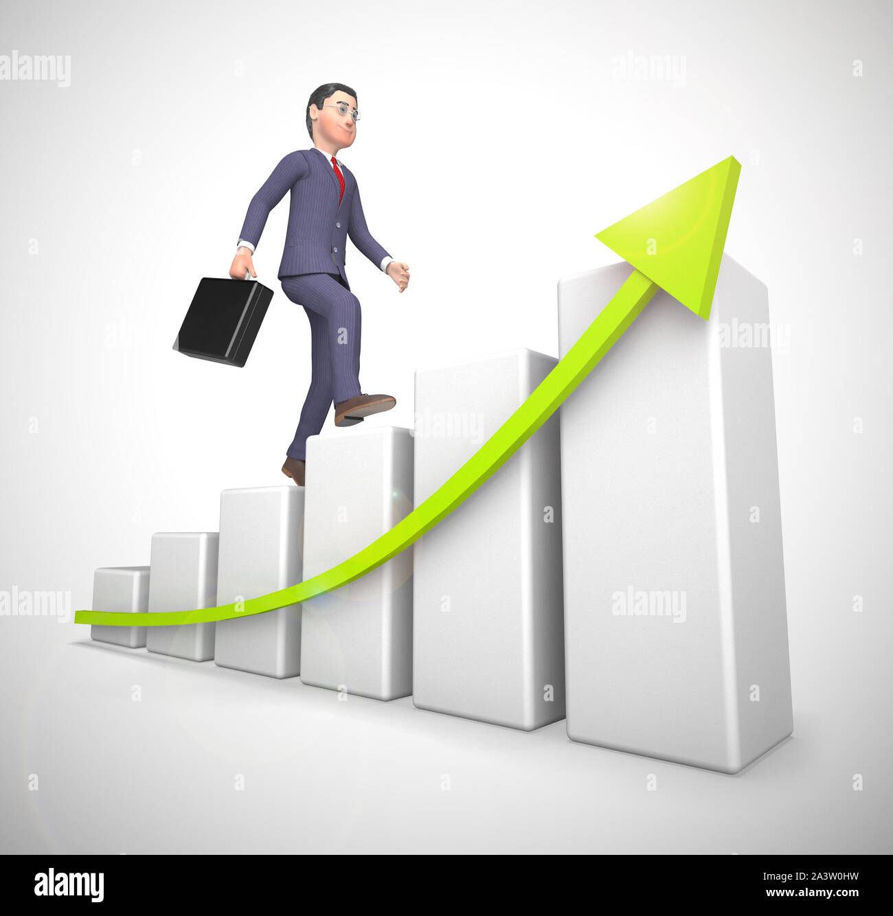 Graph going upwards means success and increased profits. Business ...