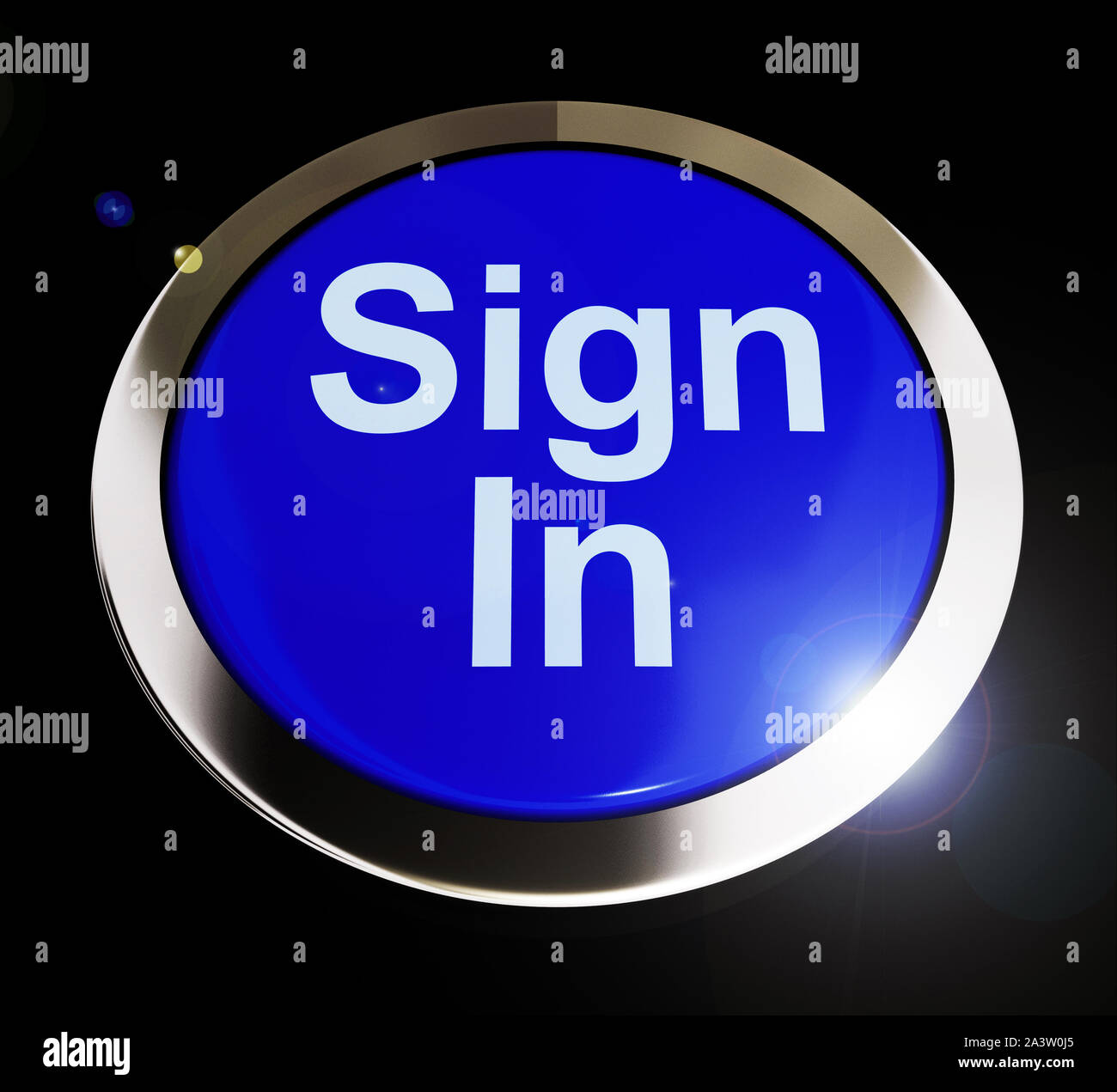 Sign in button means to get access on the internet using security. A ...