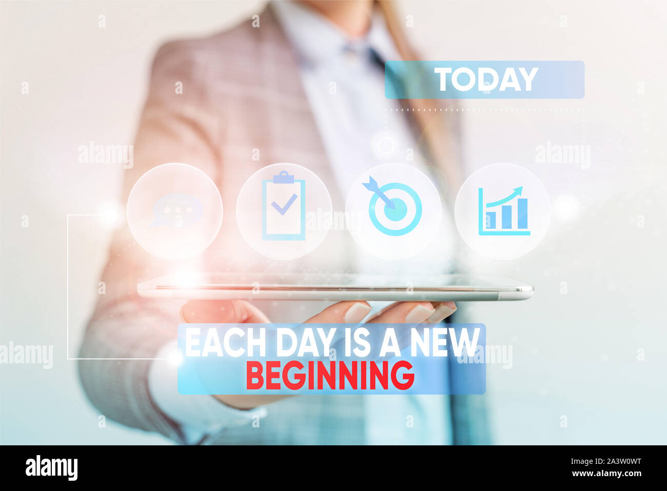 Conceptual hand writing showing Each Day Is A New Beginning. Concept ...