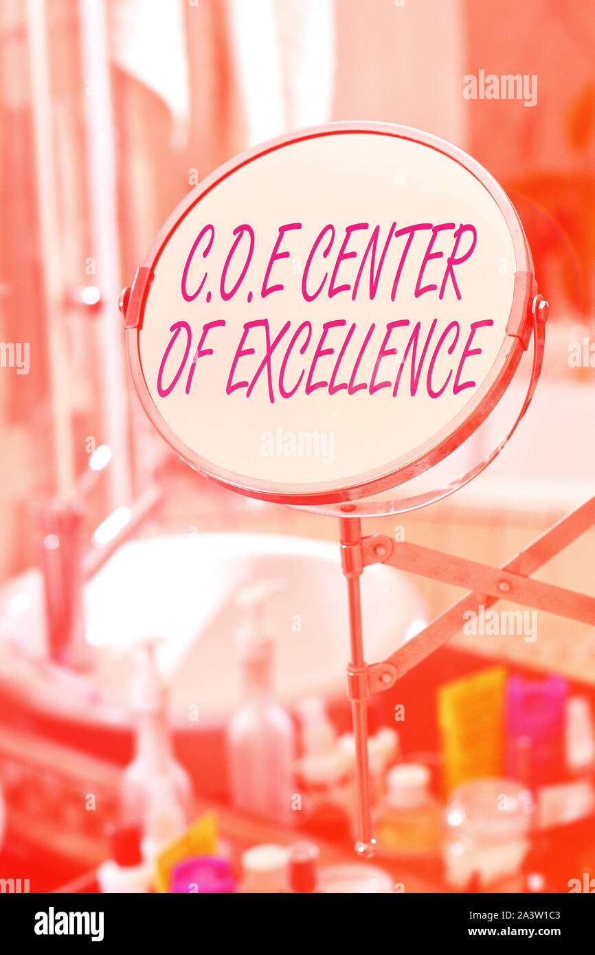 Handwriting text Coe Center Of Excellence. Conceptual photo being alpha ...