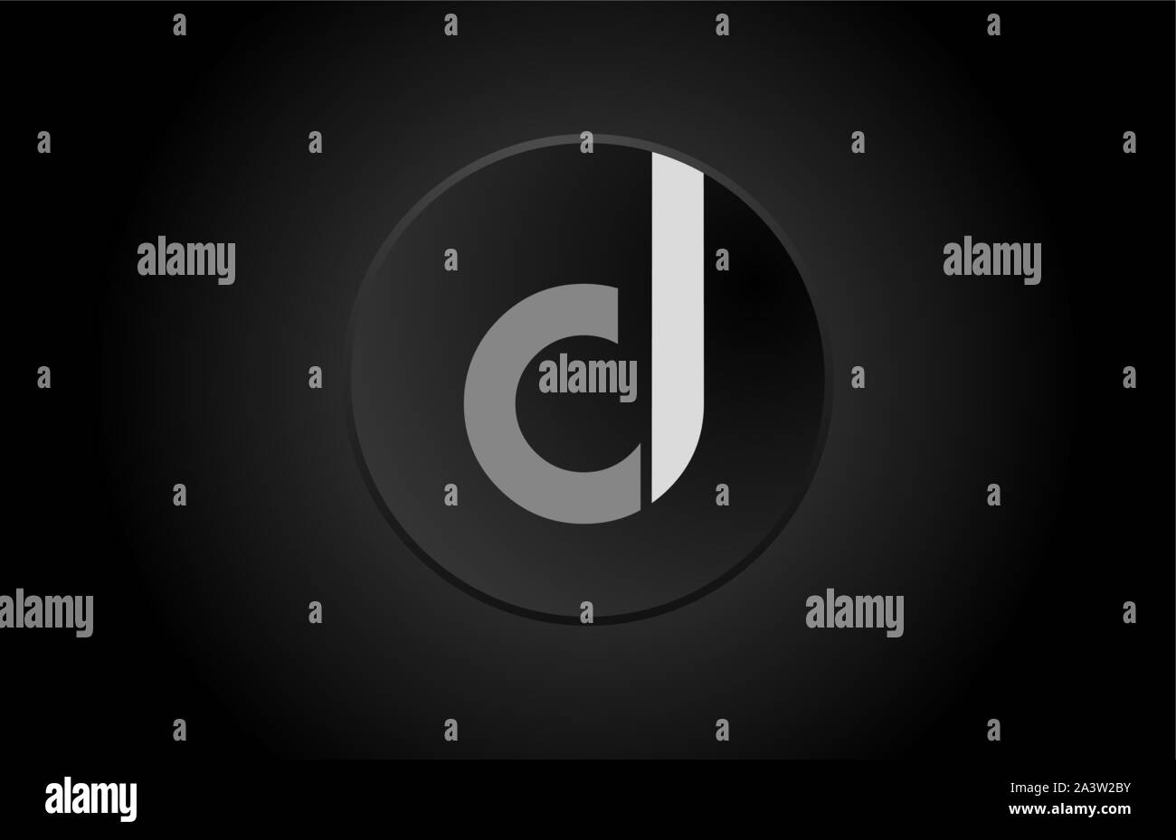black and white alphabet letter d circle logo design suitable for a ...