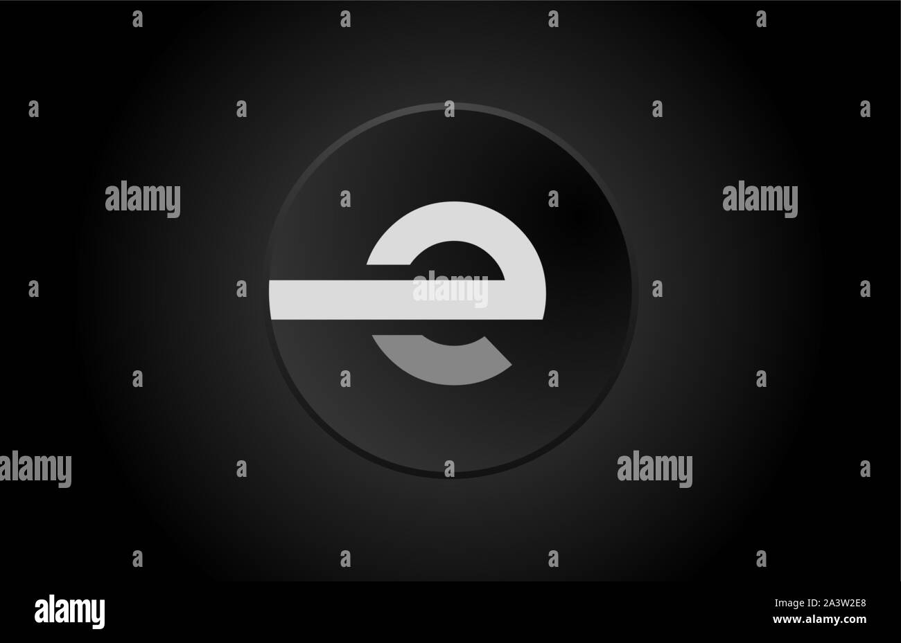 black and white alphabet letter e circle logo design suitable for a ...
