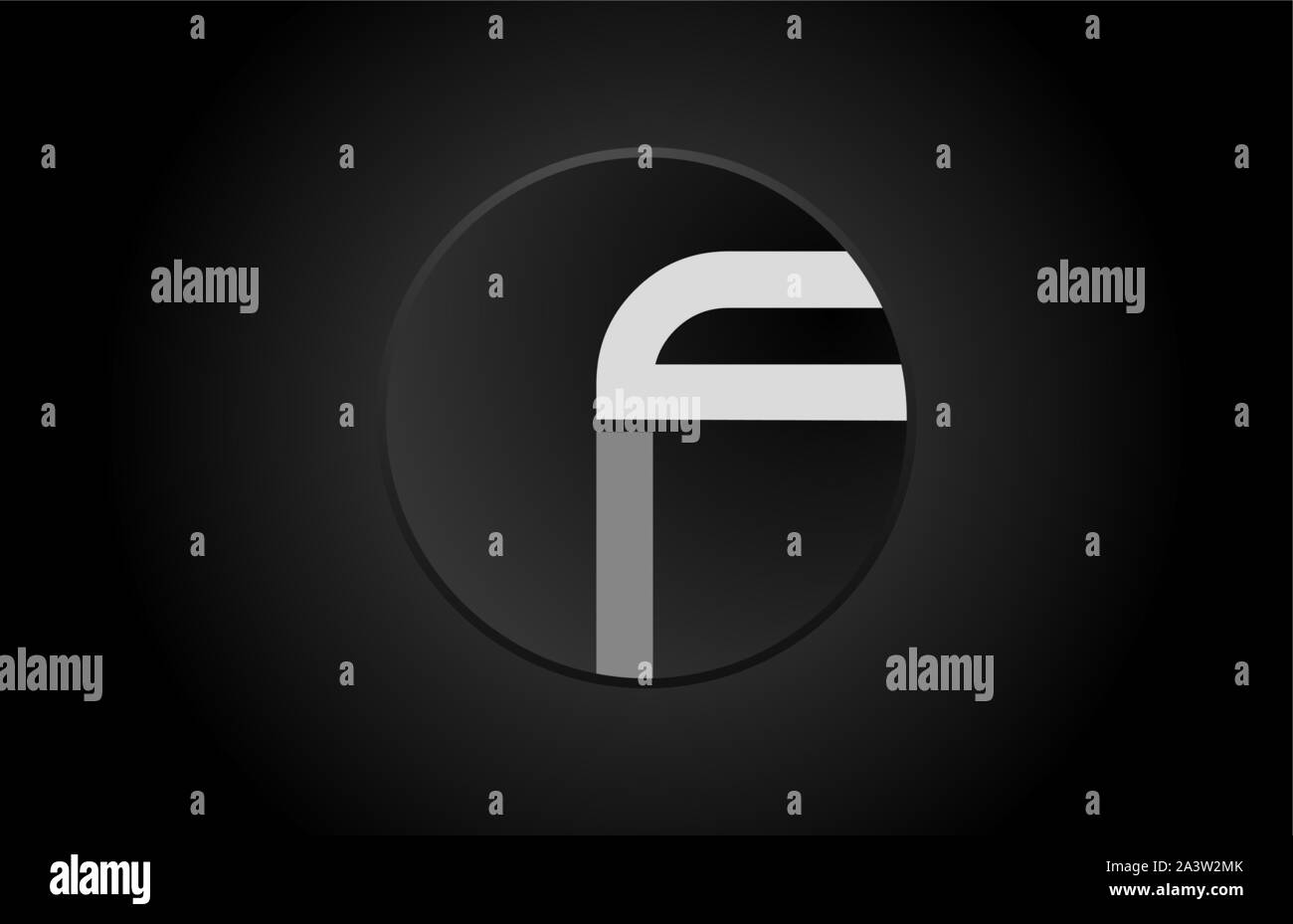 black and white alphabet letter f circle logo design suitable for a ...
