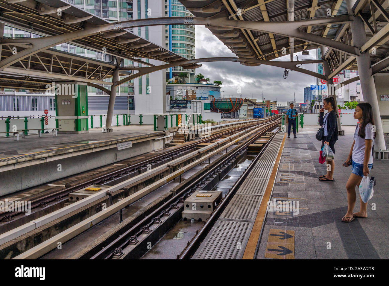 An Ultra-Modern Bangkok Sktrain Station (BTS Skytrain) in Bangkok ...