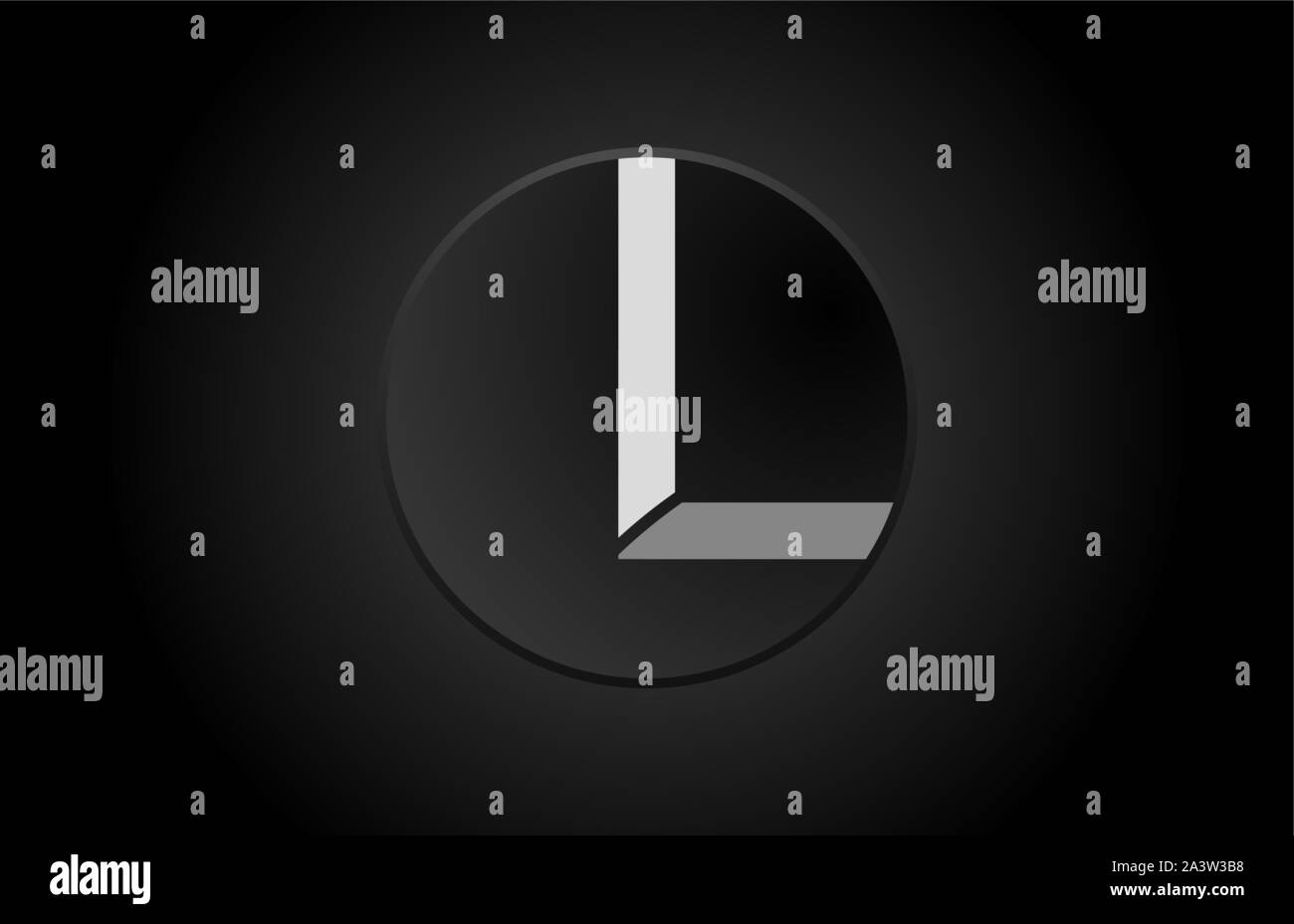 black and white alphabet letter l circle logo design suitable for a ...