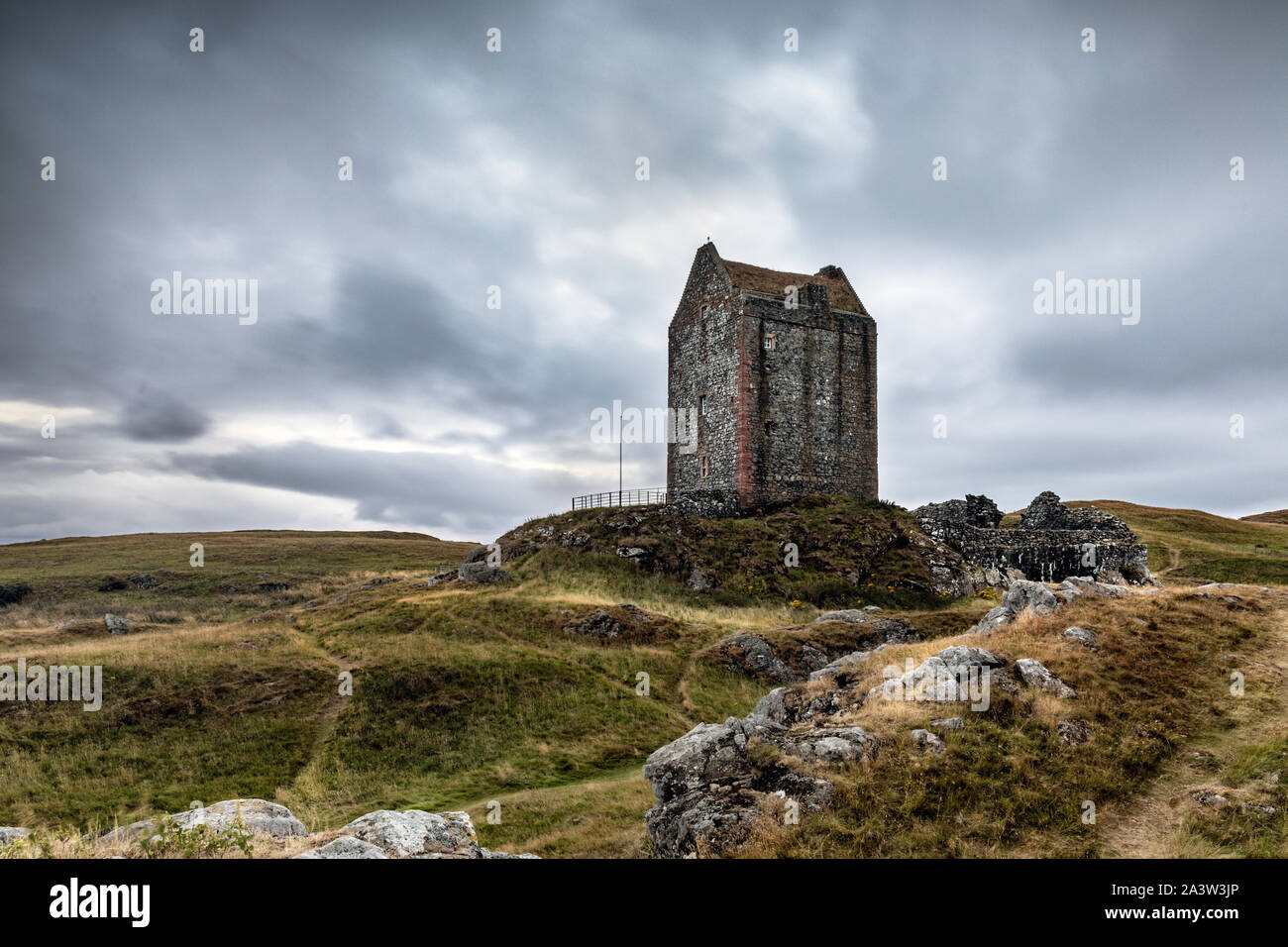 Smailholm Tower is a peel tower sitting atop Lady Hill in the Scottish ...