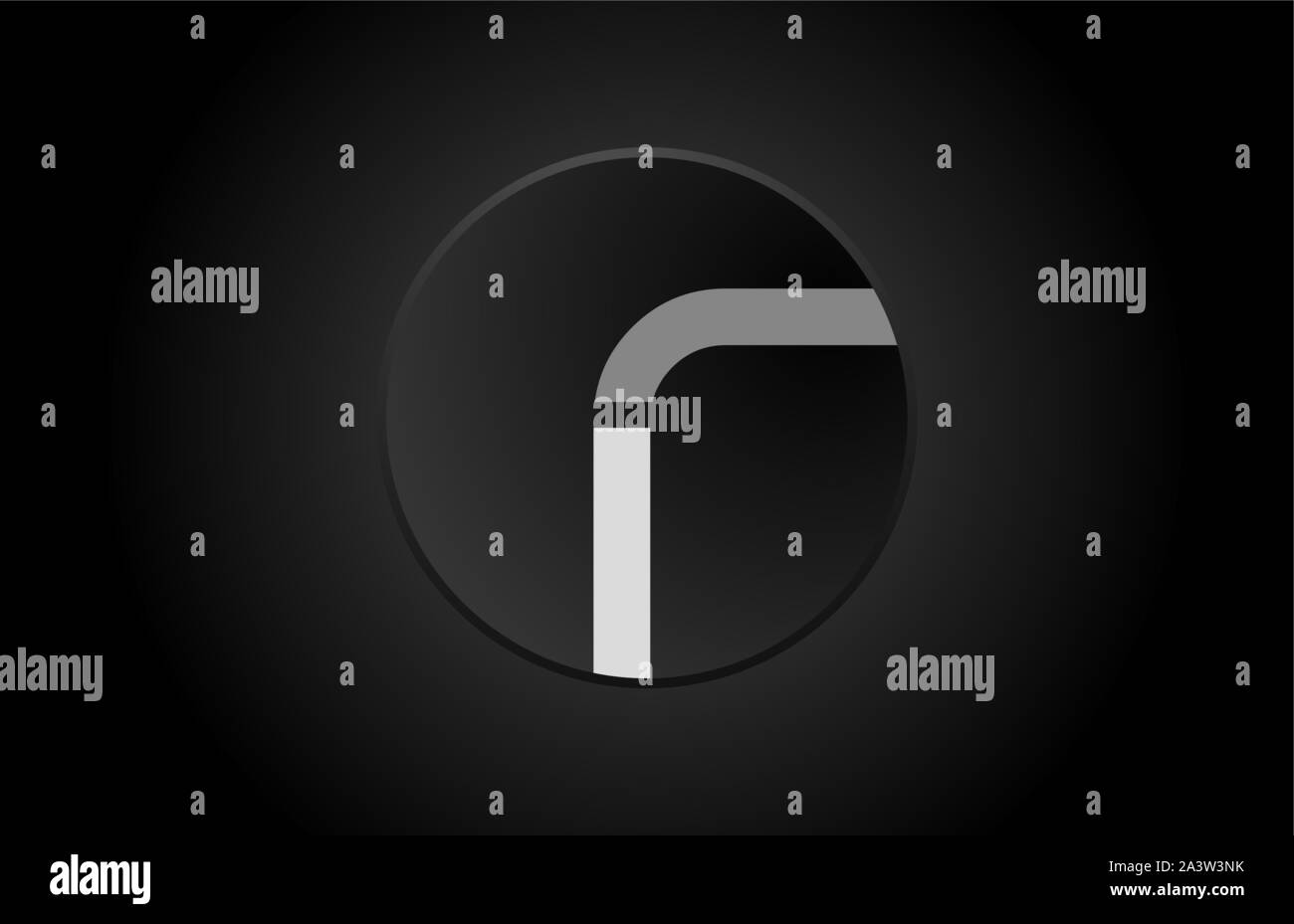 black and white alphabet letter r circle logo design suitable for a ...