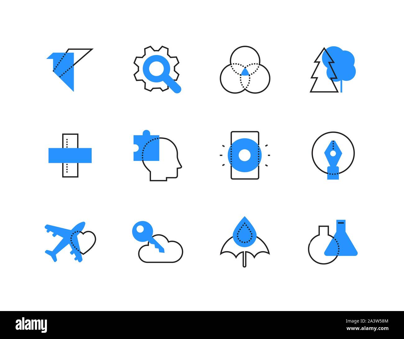 Pack science technology icons hi-res stock photography and images - Alamy