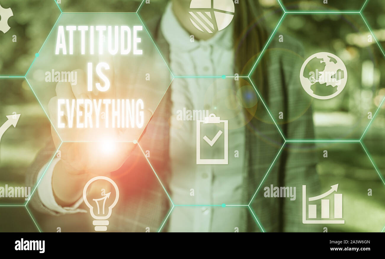 Writing note showing Attitude Is Everything. Business concept for ...