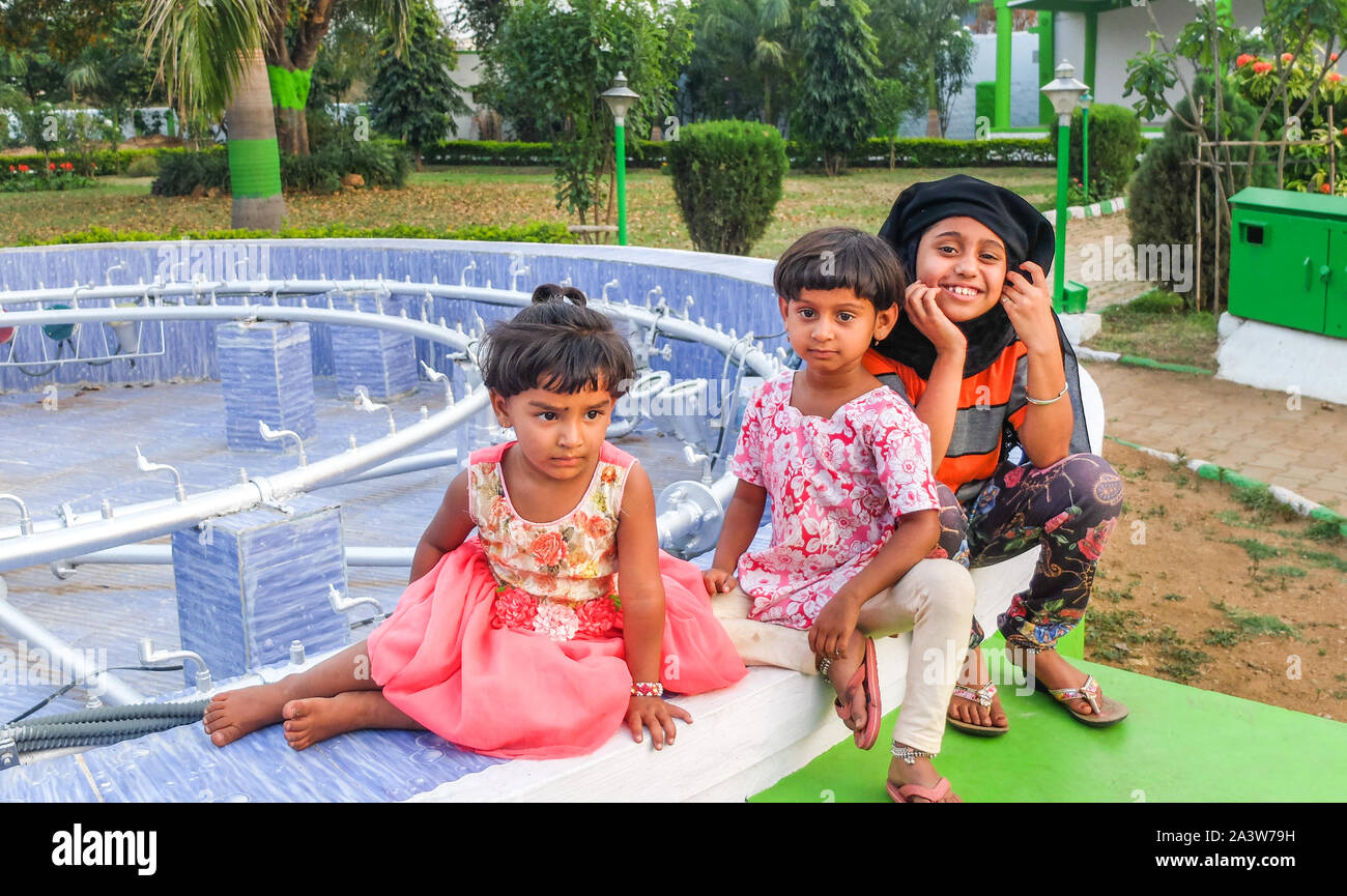 MYSURU (MYSORE),KARNATAKA/INDIA-FEBUARY 13 2018:Young Muslim girls sit ...