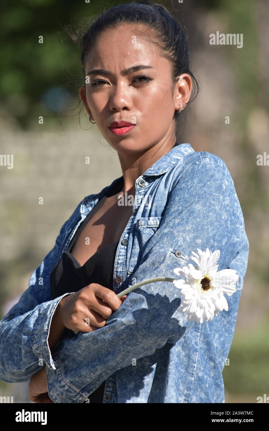 Serious Beautiful Asian Female Stock Photo - Alamy