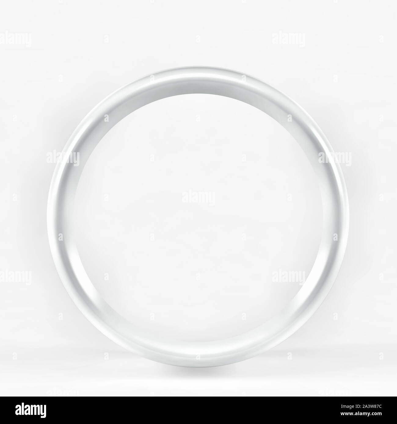 3d round white frame. Isolated on white background Stock Photo - Alamy