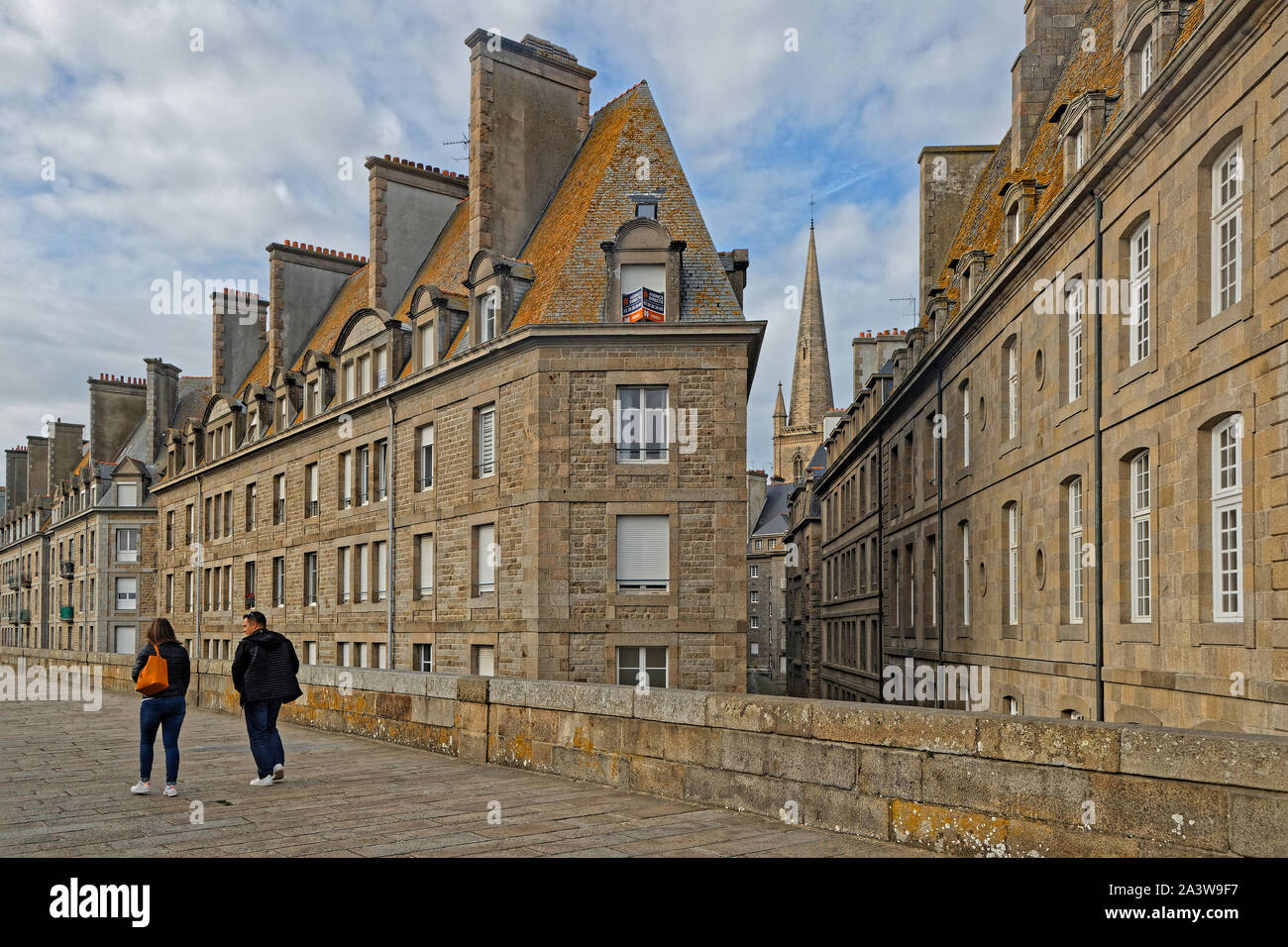 SAINT-MALO, FRANCE, September 30, 2019 : Traditional architecture of ...