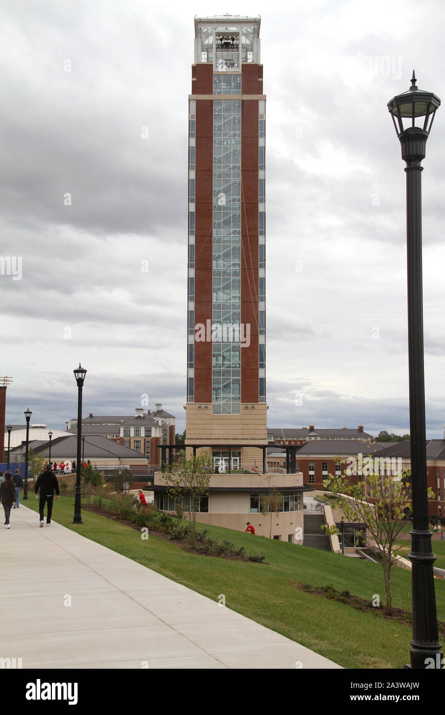 Exterior view of the Freedom tower on the campus of Liberty University ...