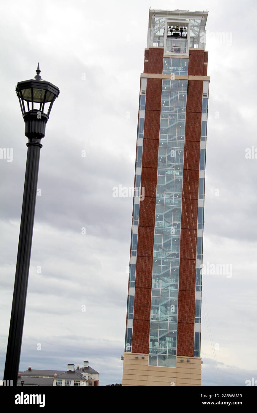 Exterior view of the Freedom tower on the campus of Liberty University ...